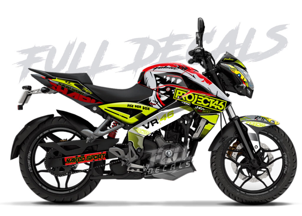 CALCOMANÍAS BAJAJ PULSAR NS 200 SHARK PROJECT 46 - FULL DECALS