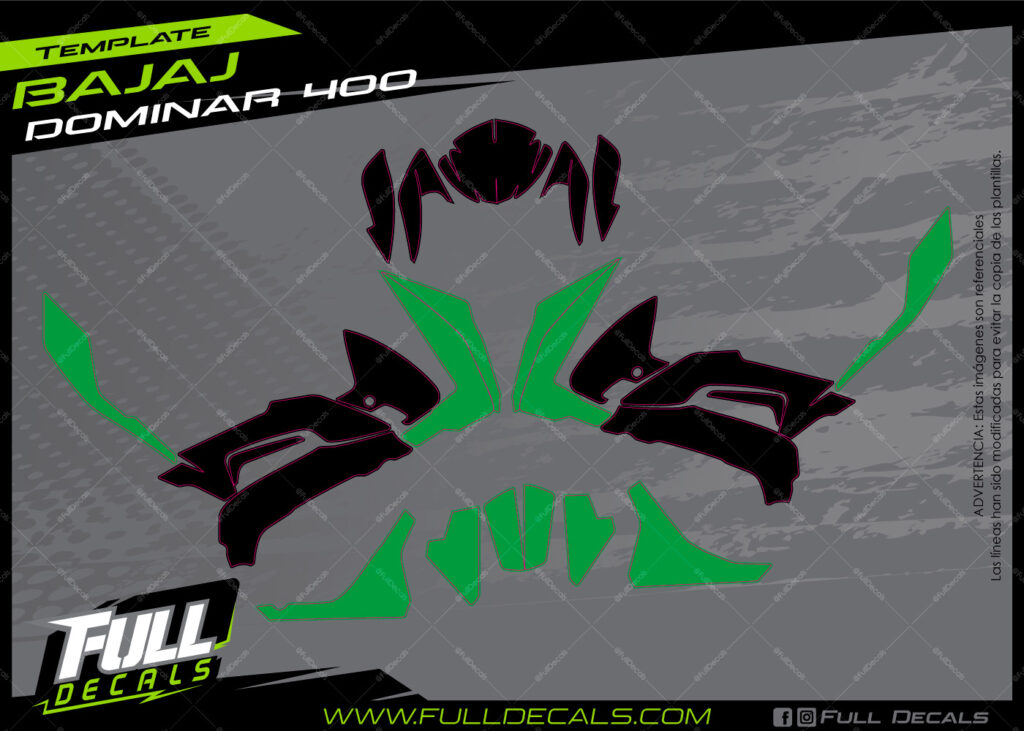 BAJAJ DOMINAR 400/250 PLANTILLA BASICA - FULL DECALS