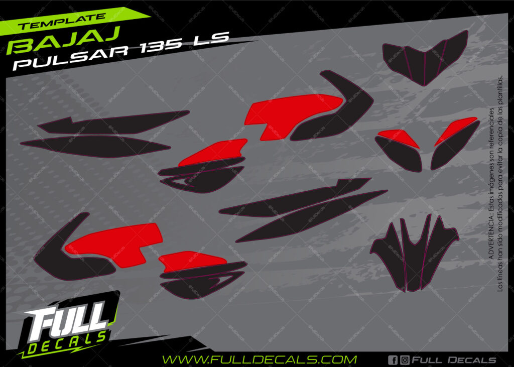 BAJAJ PULSAR 135 LS PLANTILLA BASICA - FULL DECALS