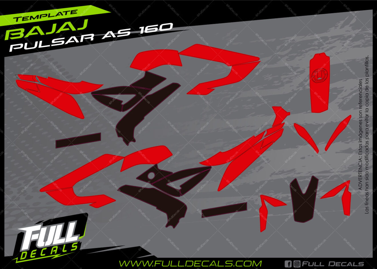 BAJAJ PULSAR AS 150/200 PLANTILLA BASICA - FULL DECALS