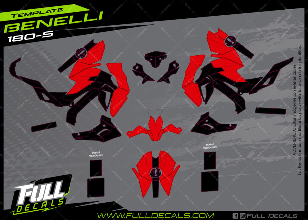 BENELLI 180S PLANTILLA PRO - FULL DECALS