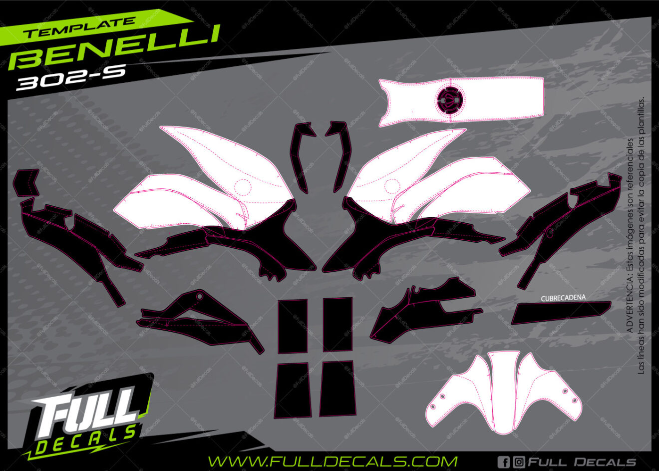 BENELLI 302S PLANTILLA PRO - FULL DECALS