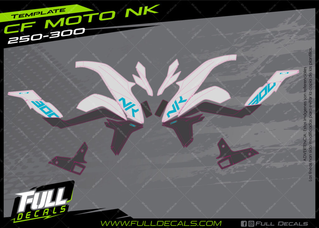 CF MOTO NK 250/300 PLANTILLA PRO - FULL DECALS