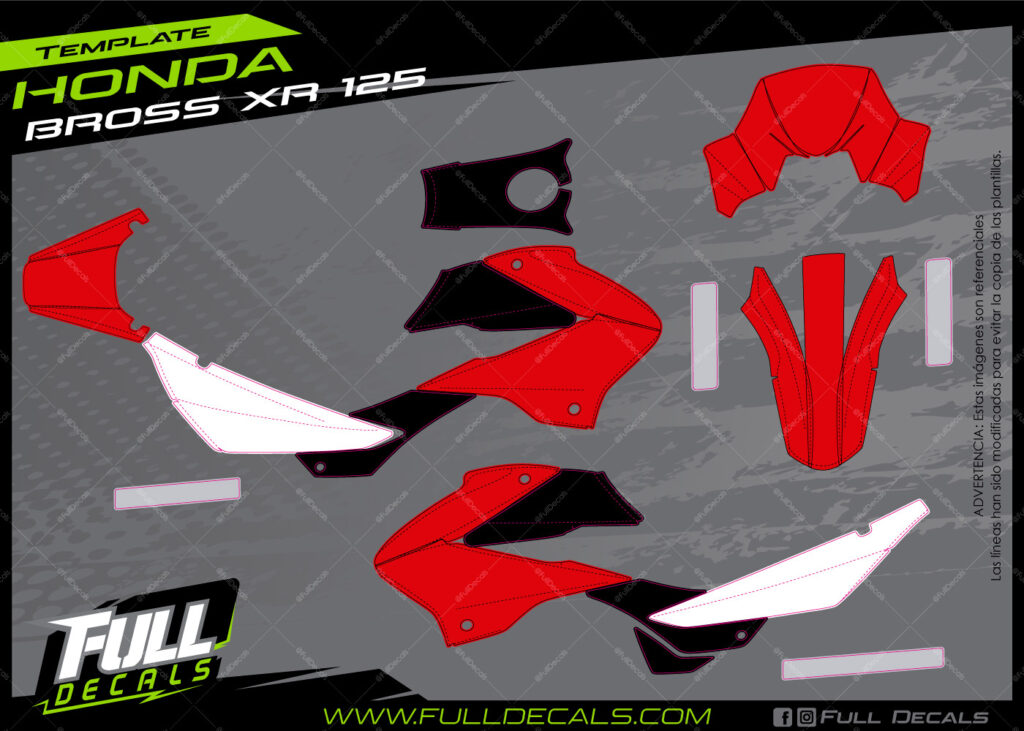 HONDA BROSS XR 125 PLANTILLA PRO - FULL DECALS