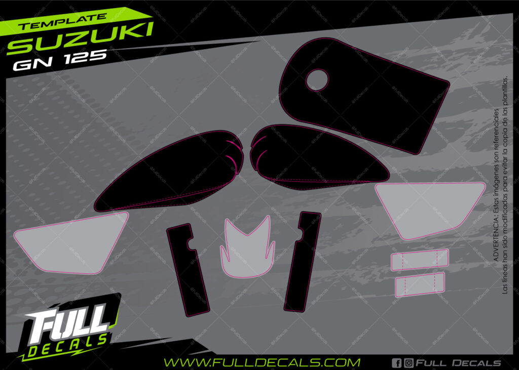 SUZUKI GN 125 PLANTILLA PRO - FULL DECALS