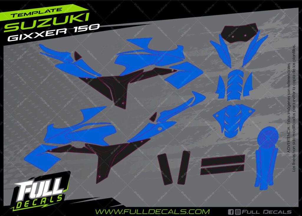 SUZUKI GIXXER 150 PLANTILLA PRO - FULL DECALS