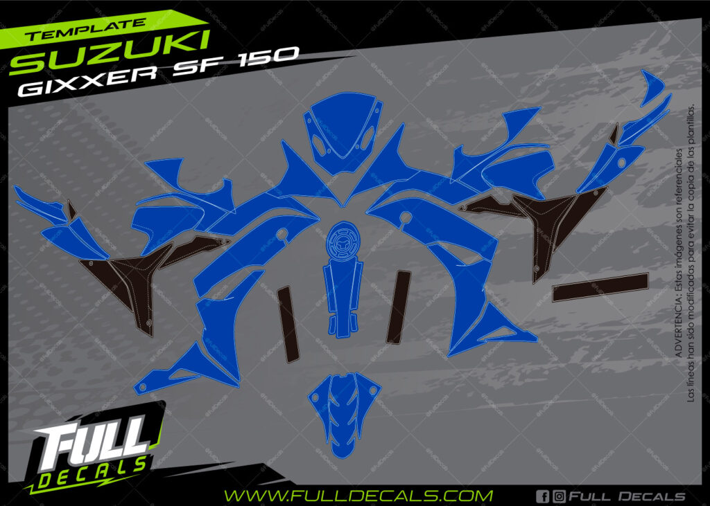 SUZUKI GIXXER SF 150 PLANTILLA PRO - FULL DECALS