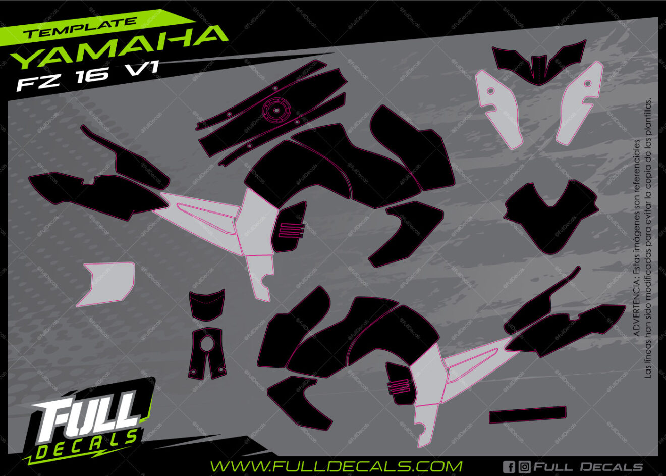 YAMAHA FZ 16 V1 PLANTILLA SEMI PRO - FULL DECALS