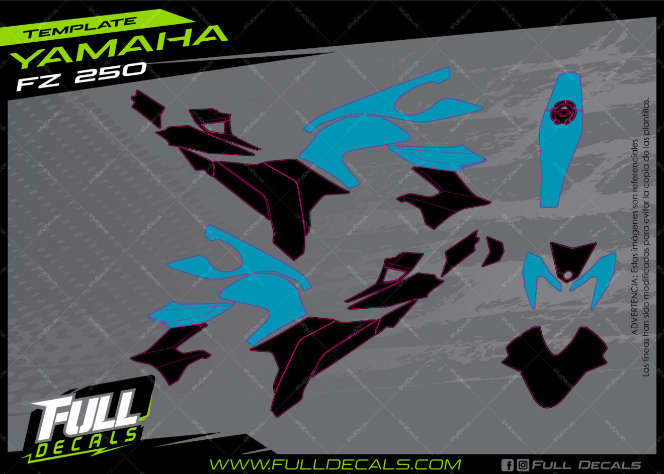 YAMAHA FZ 16 V1 PLANTILLA BASICA – FULL DECALS