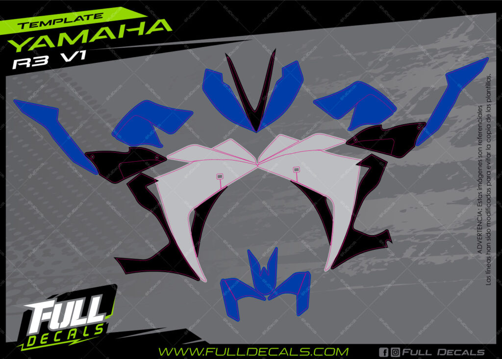 YAMAHA R3 V1 PLANTILLA BASICA - FULL DECALS
