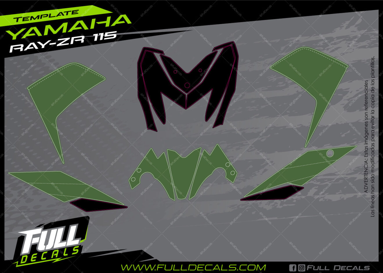 YAMAHA RAY ZR 115 PLANTILLA PRO - FULL DECALS