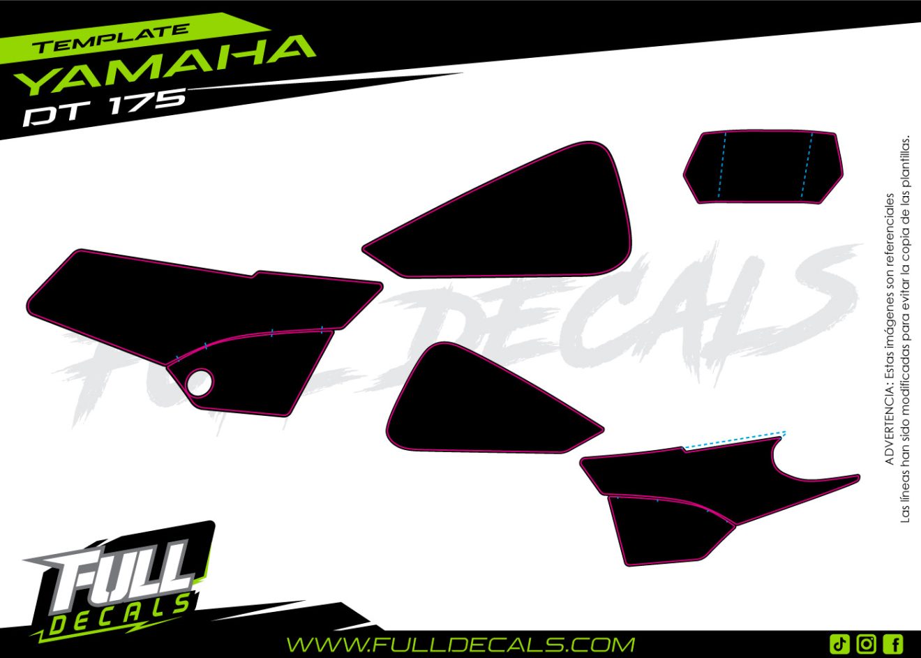 YAMAHA DT 175 PLANTILLA PRO - FULL DECALS