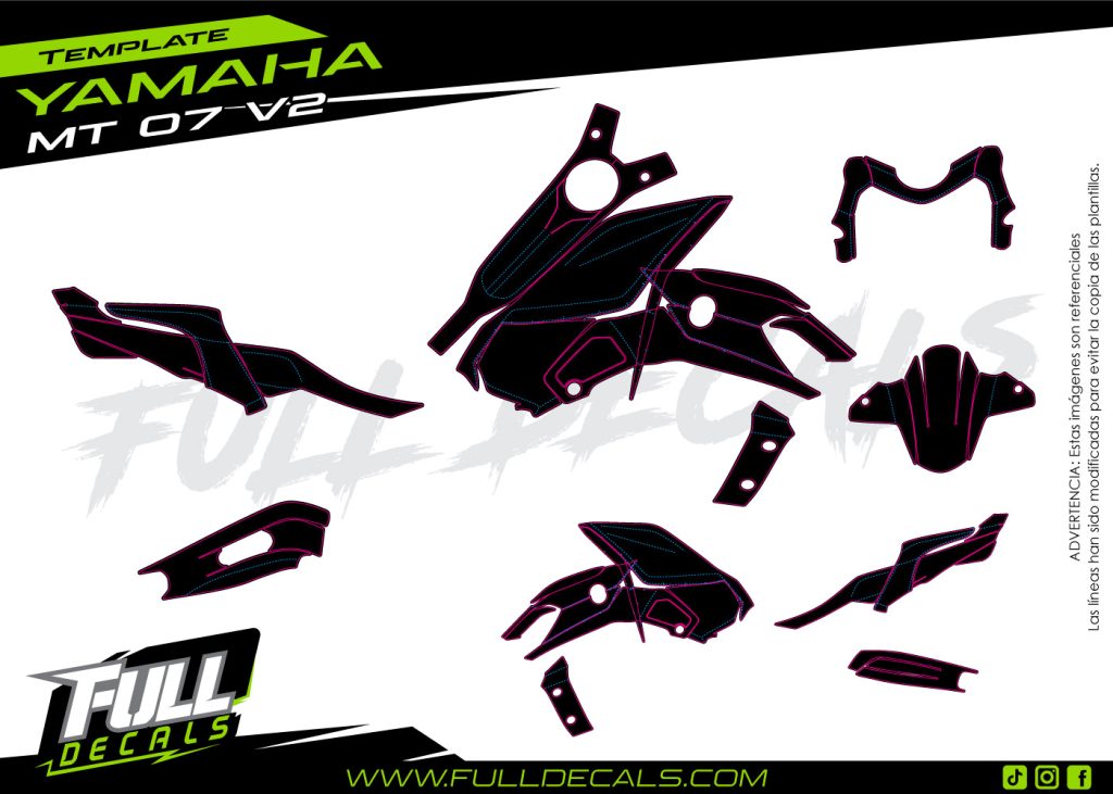 YAMAHA MT 07 V2 PLANTILLA PRO - FULL DECALS
