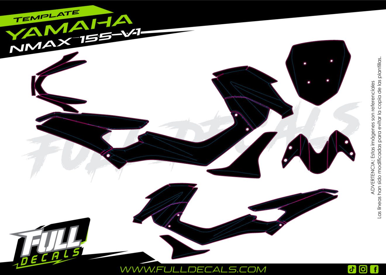 YAMAHA NMAX 155 V1 PLANTILLA PRO - FULL DECALS