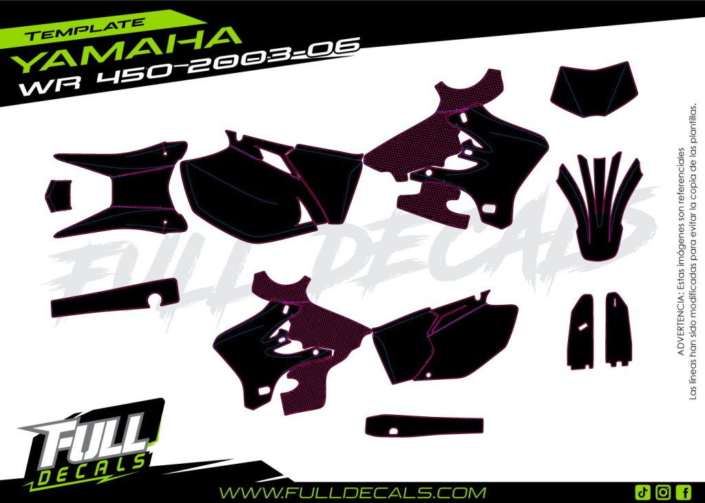 YAMAHA WR 450 2003 2006 PLANTILLA PRO - FULL DECALS
