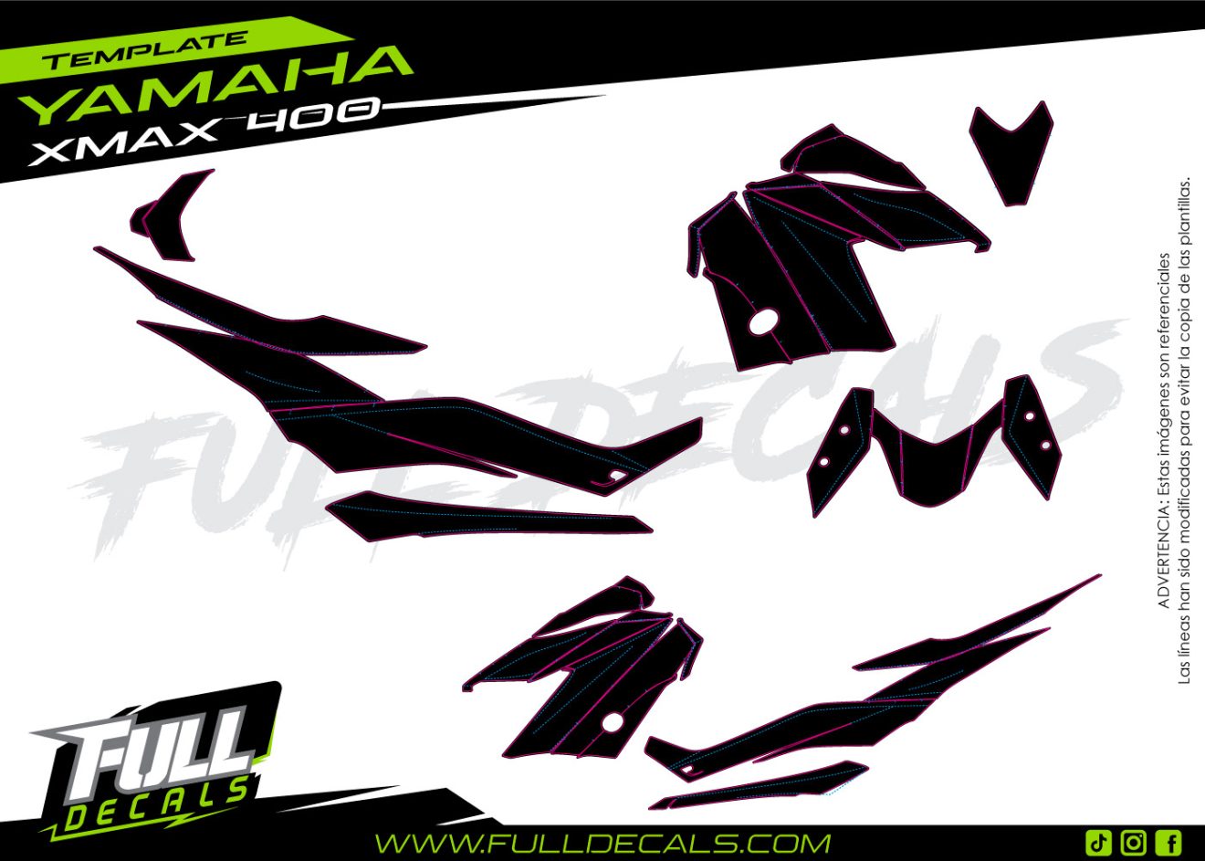 YAMAHA XMAX 400 PLANTILLA PRO - FULL DECALS