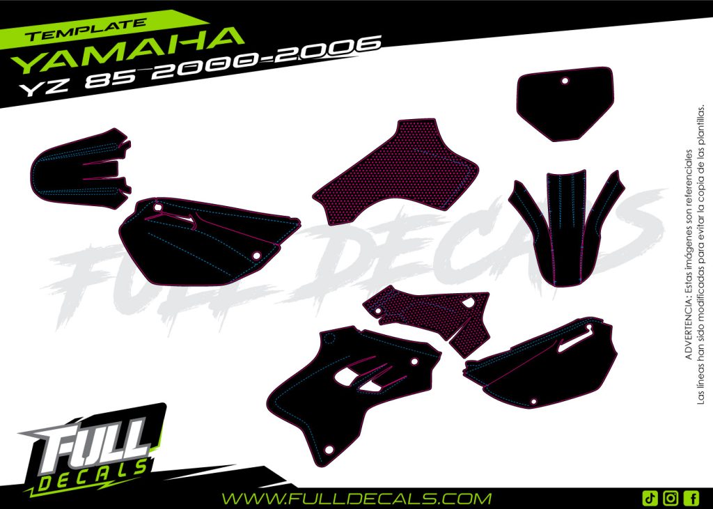 YAMAHA YZ 85 2000 2006 PLANTILLA PRO - FULL DECALS
