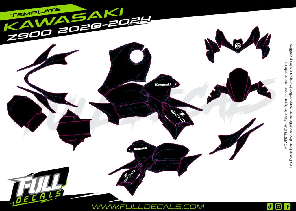 KAWASAKI Z900 2020 - 2024 PLANTILLA PRO - FULL DECALS